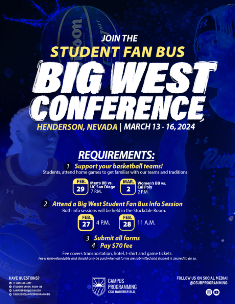 Upcoming Events Schedule | California State University, Bakersfield