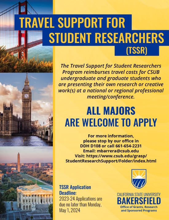 Travel Support for Student Research-TSSR | California State University ...