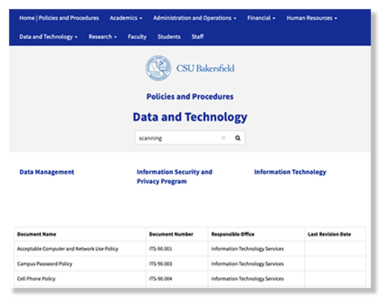 Policies | California State University, Bakersfield
