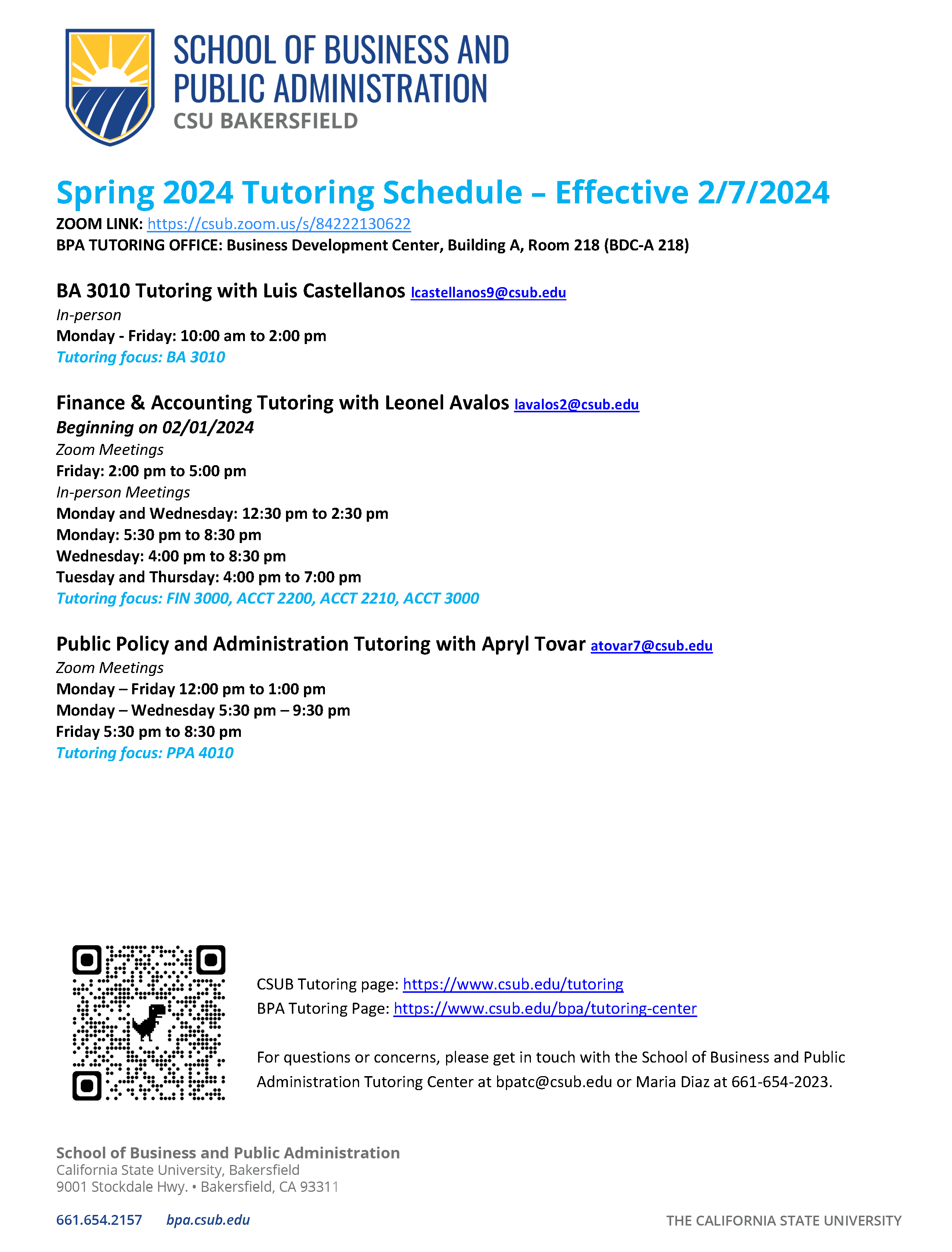 Tutoring Services | California State University, Bakersfield
